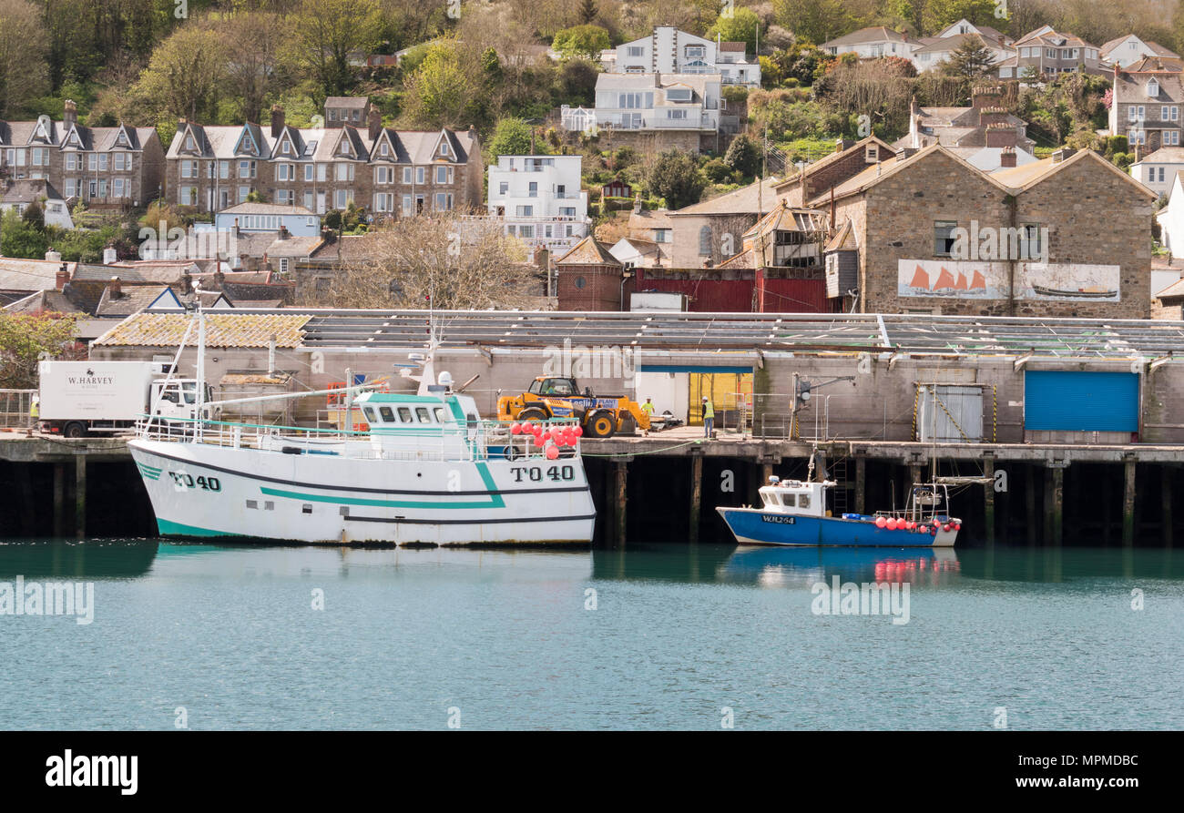 The historic fishing port of Newlyn in Cornwall, England Stock Photo ...