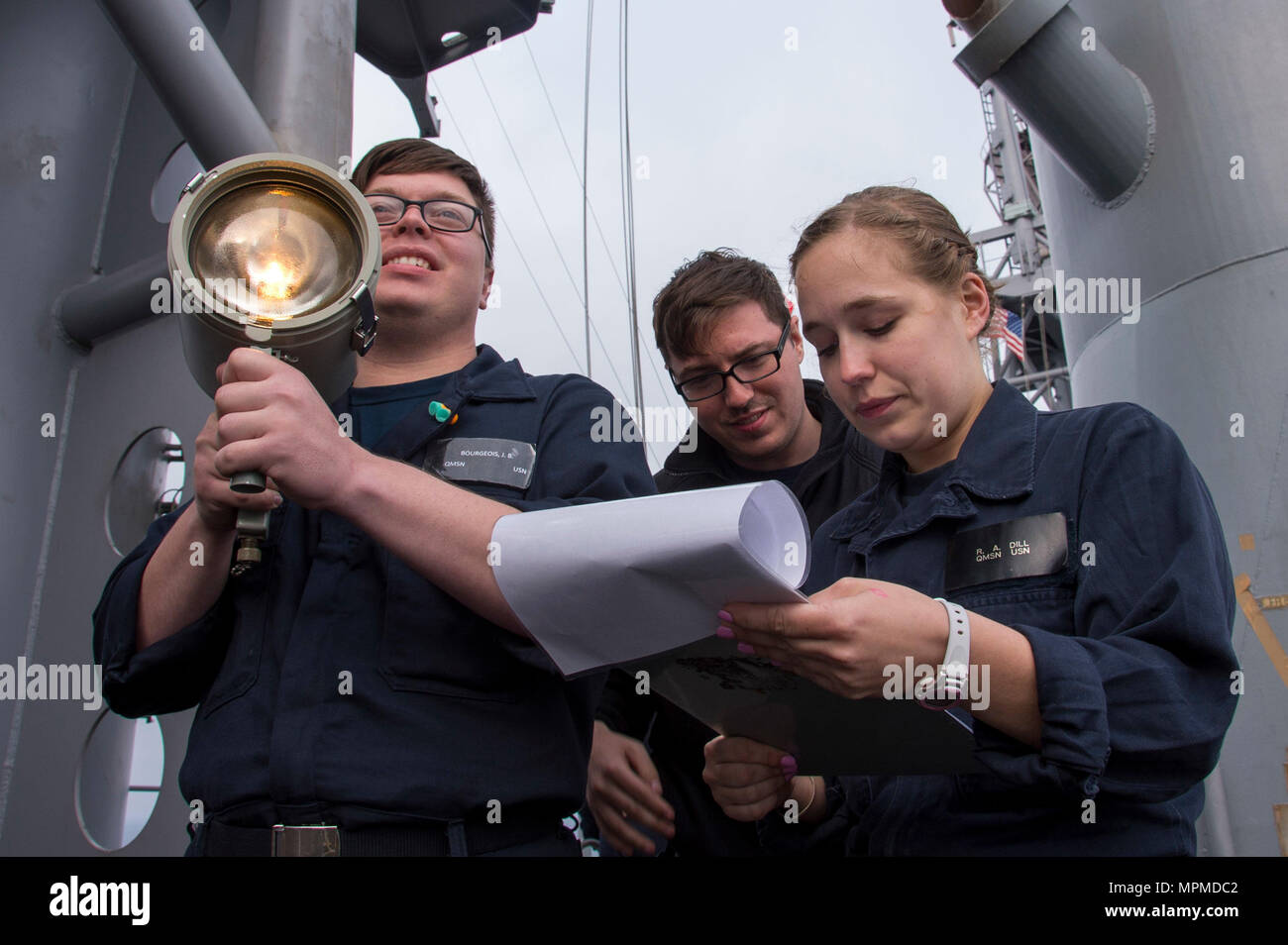 170330-N-TH560-699 EAST CHINA SEA (March 30, 2017) Quartermasters use ...