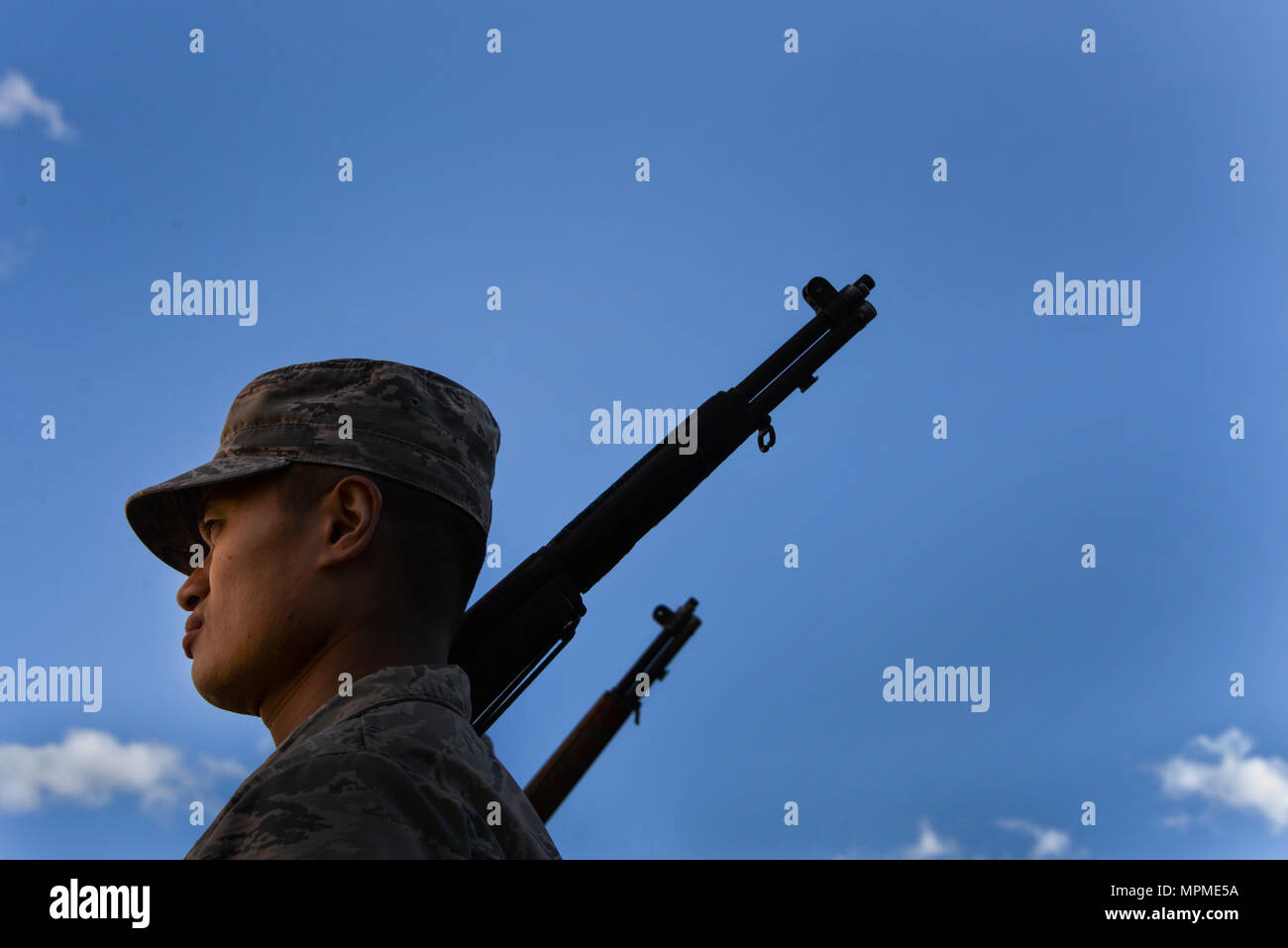 Staff Sgt. Edward, 41st Intelligence Squadron, practices Base Honor ...