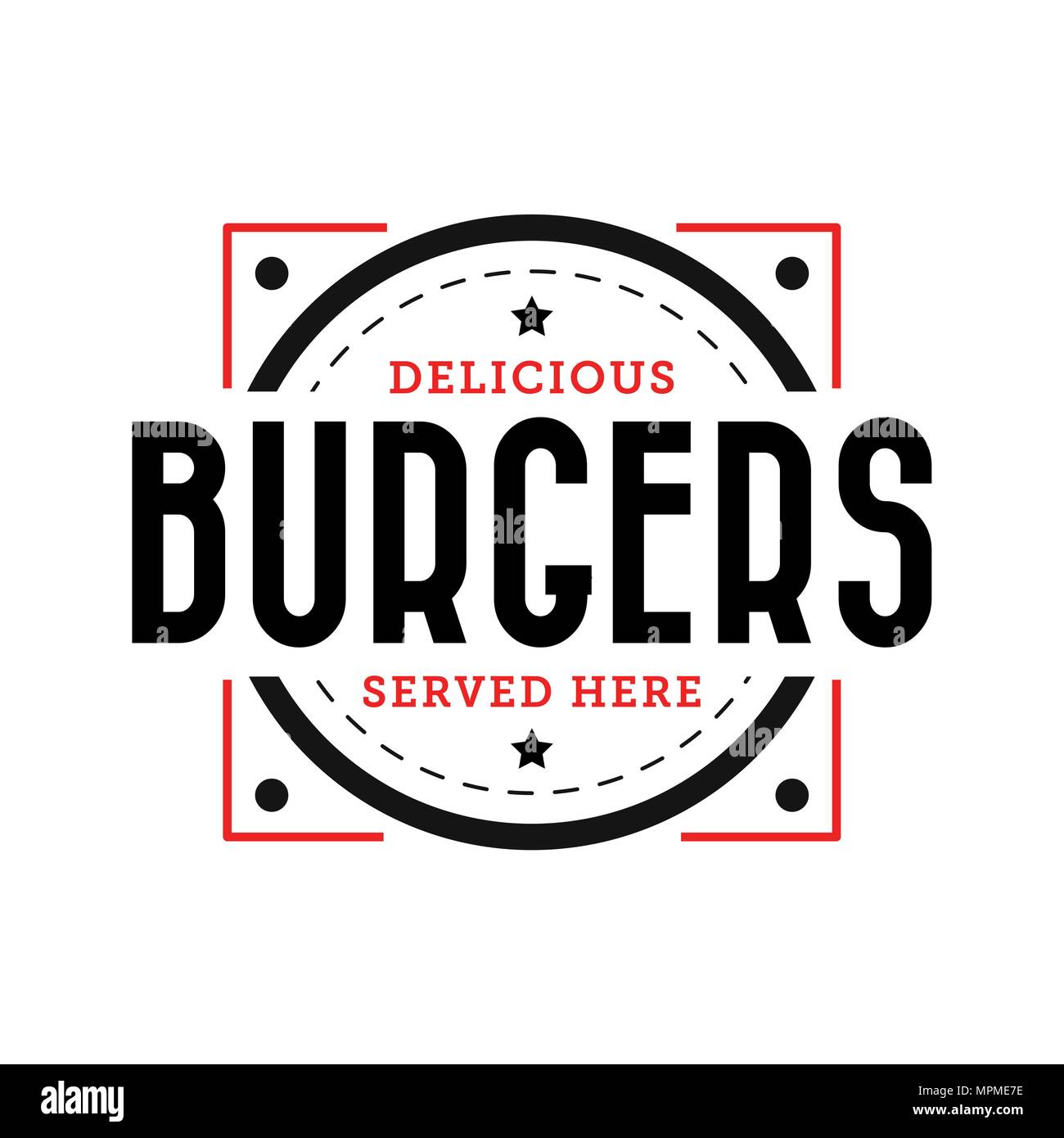 Delicious burger stamp vintage Stock Vector Image & Art - Alamy