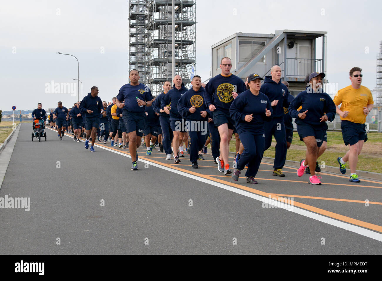 Chief petty officers and first class petty officers conduct a CPO pride ...