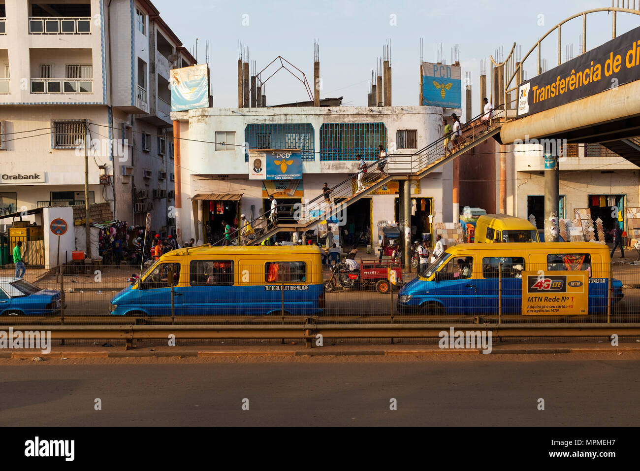Bissau, Republic of Guinea-Bissau - January 30, 2018: Street scene in ...