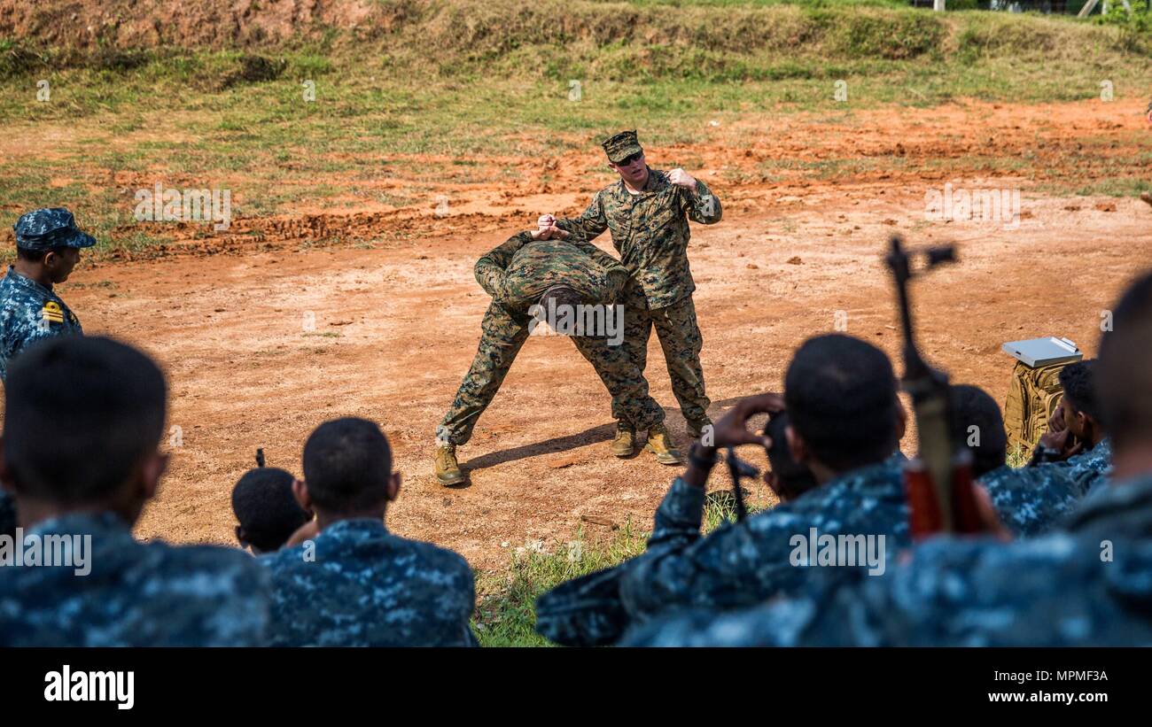 WELISARA NAVAL BASE, Sri Lanka (March 29, 2017) U.S. Marine Cpl. Tanner ...