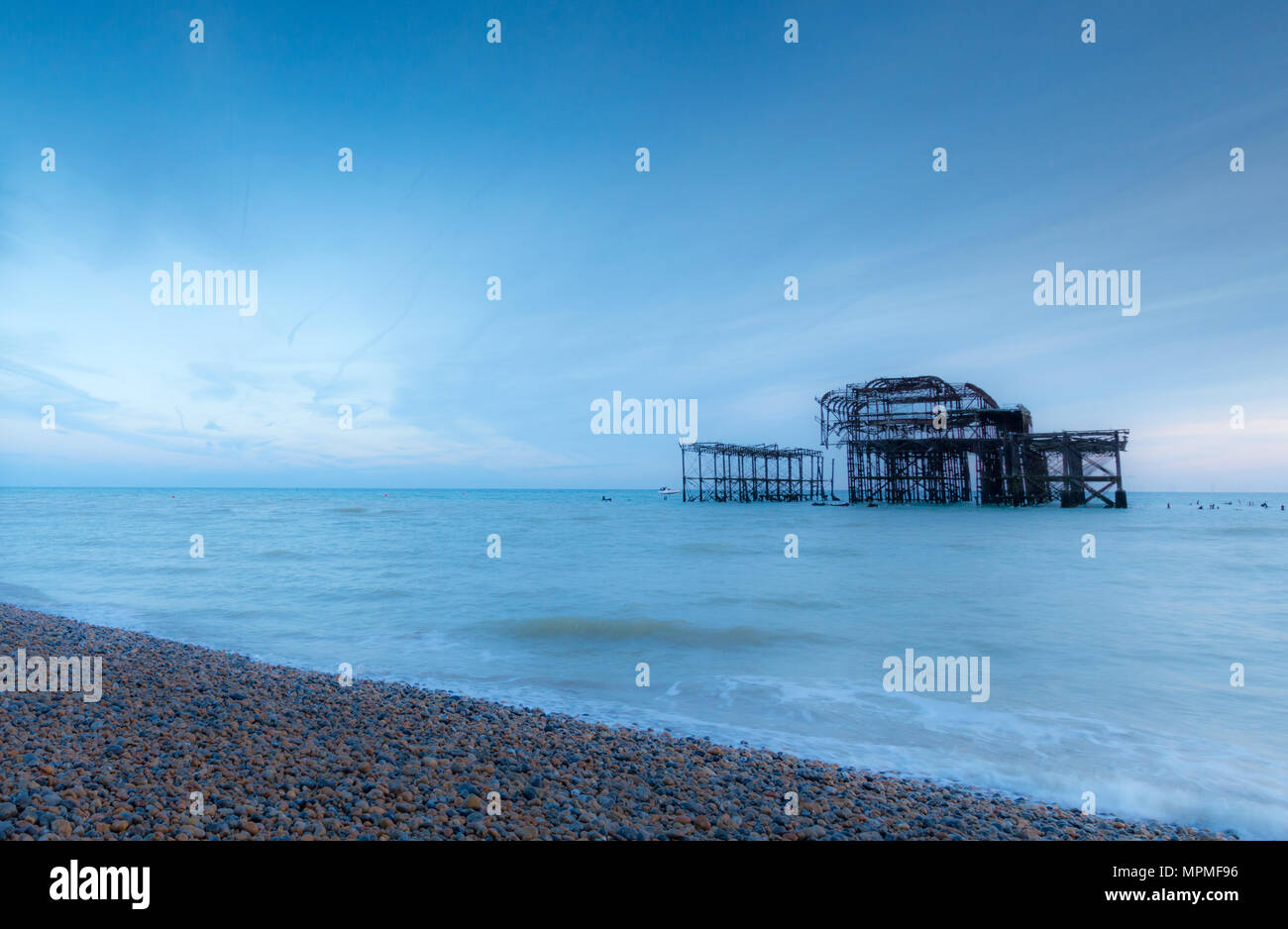 View of Old Brighton Pier from the pebble beach Stock Photo - Alamy