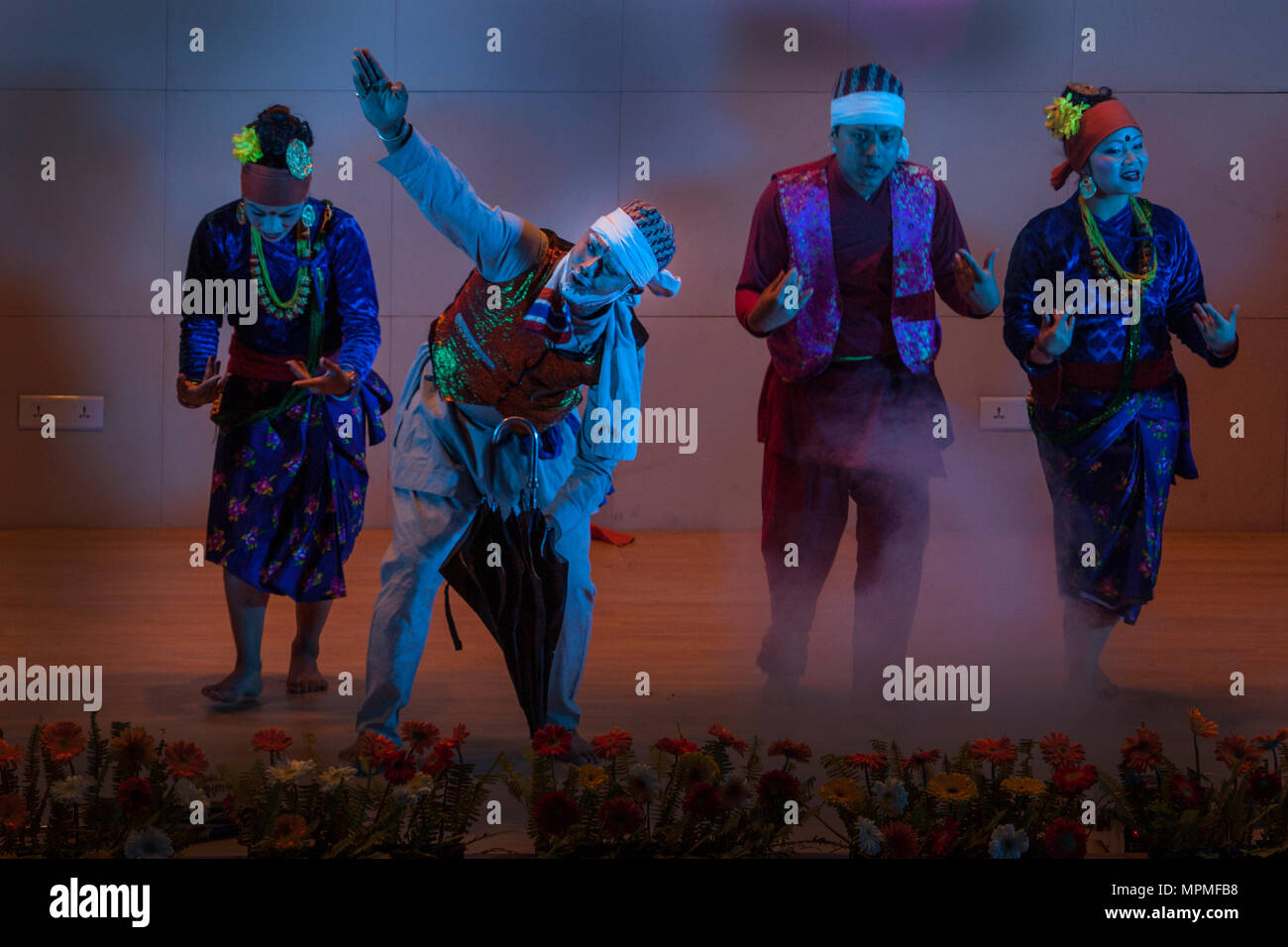 During exercise Shanti Prayas III in Nepal, Nepalese performers present ...