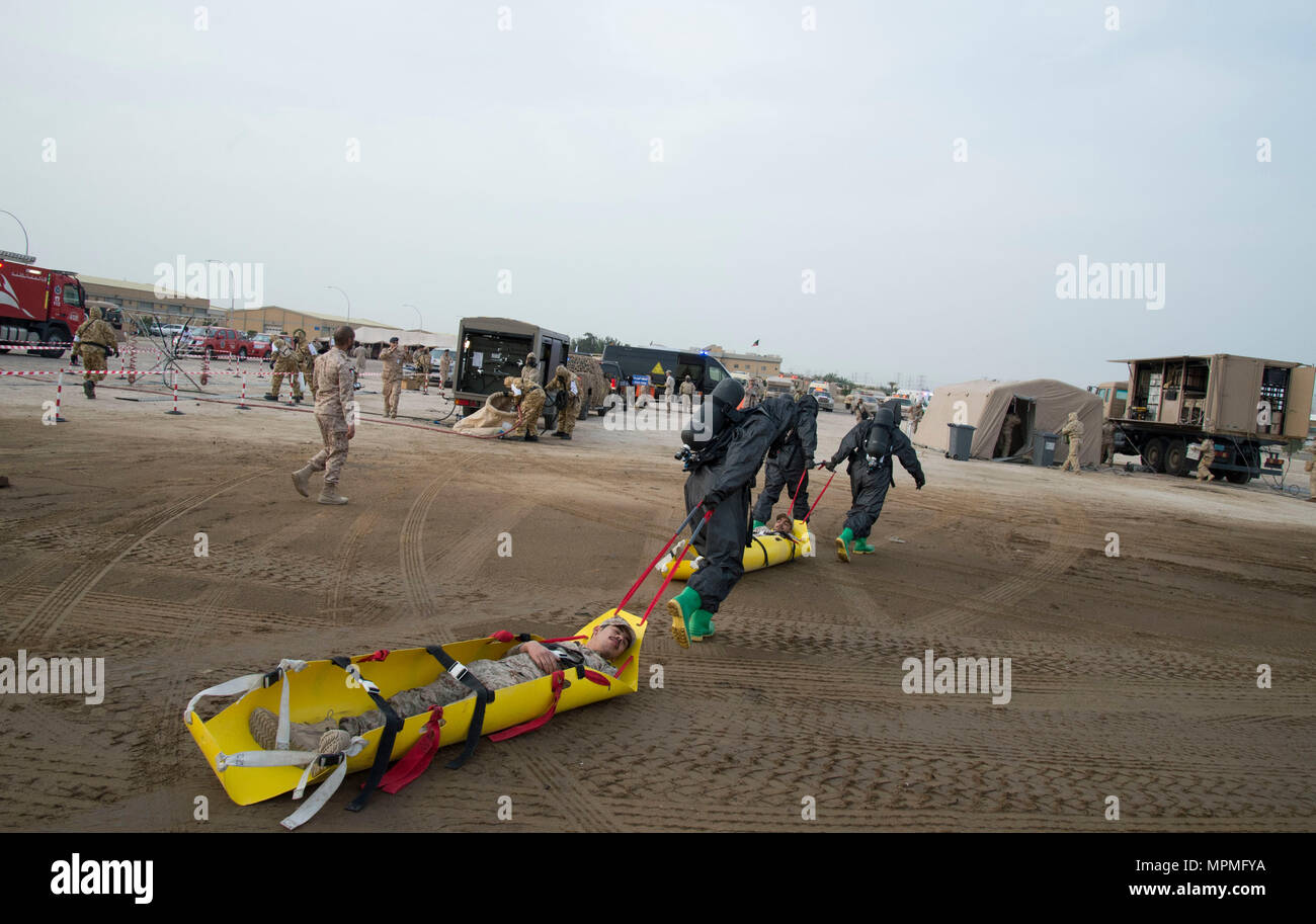 Civilian and military emergency responders from Kuwait, Bahrain, Qatar ...