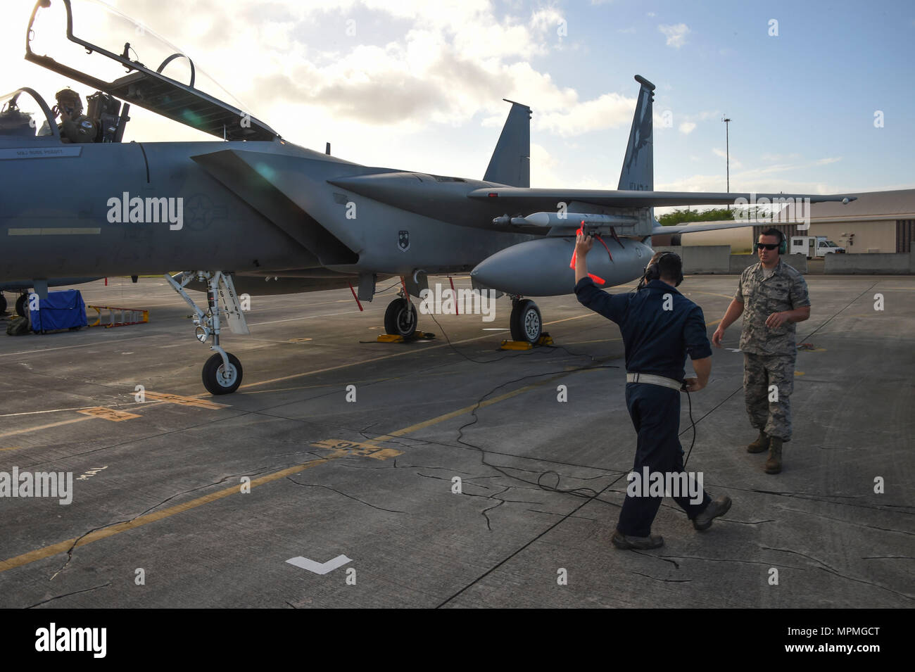 U.S. Air Force Staff Sgt. Michael Pruitt (left) and Senior Airman Chris ...