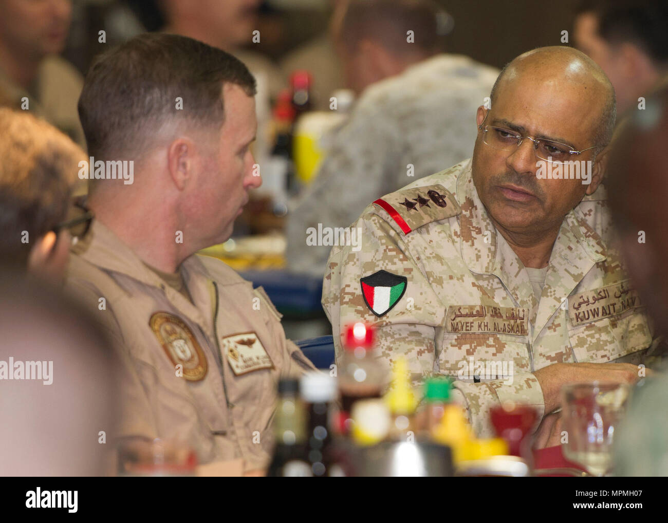 ARABIAN GULF (March 15, 2017) Kuwait Navy Col. Nayef al-Askar, right ...