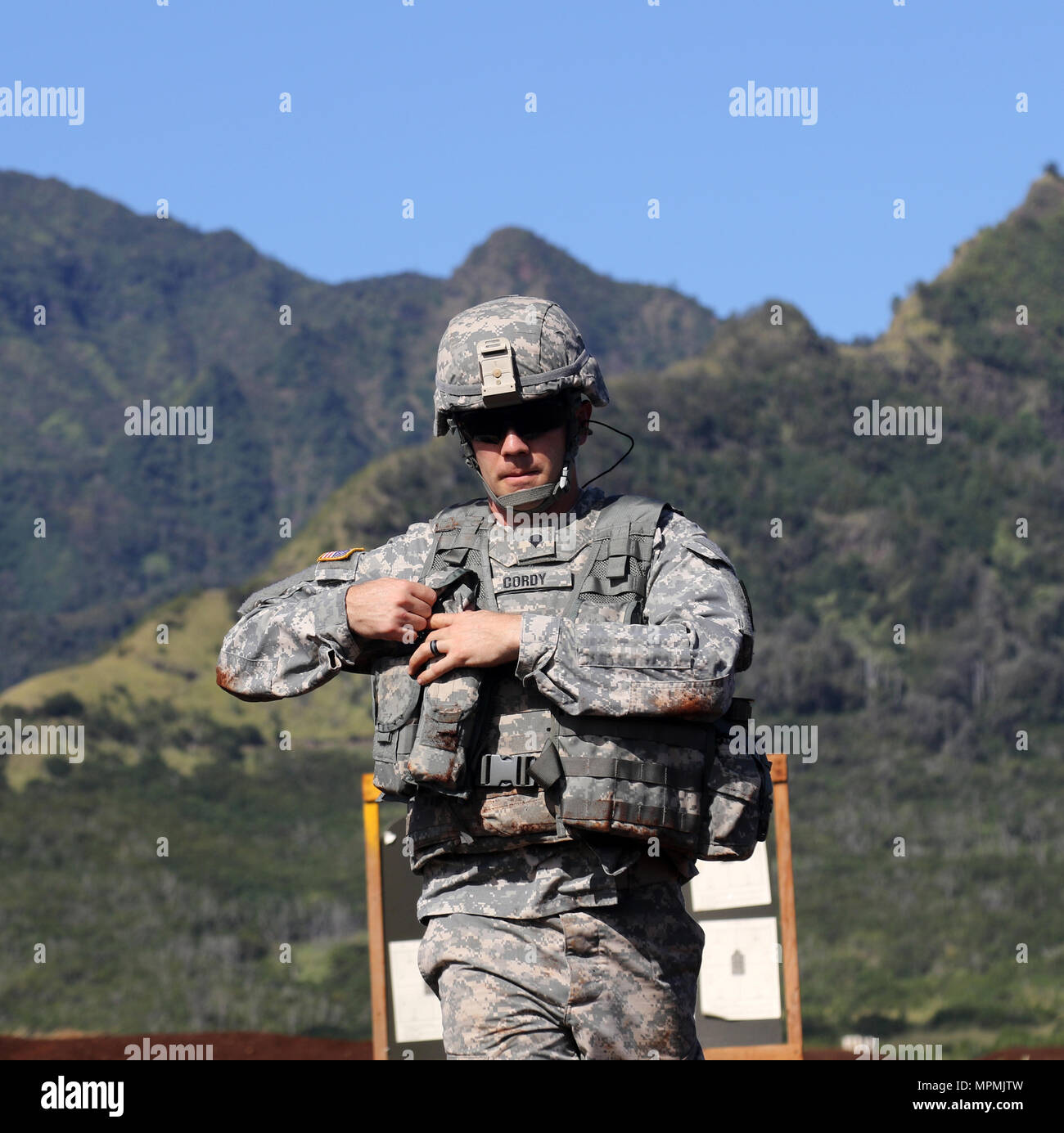 U.S. Army Spc. Joshua Cordy, assigned to the 203rd Engineer Company ...