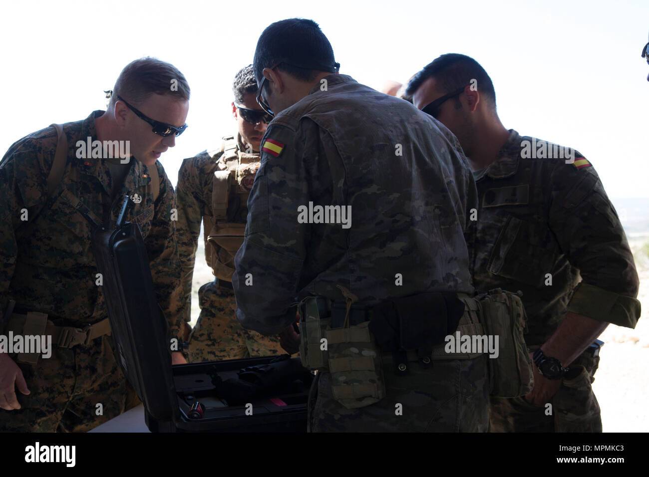 A Spanish 2nd Special Operations Group “Granada” member shows the ...