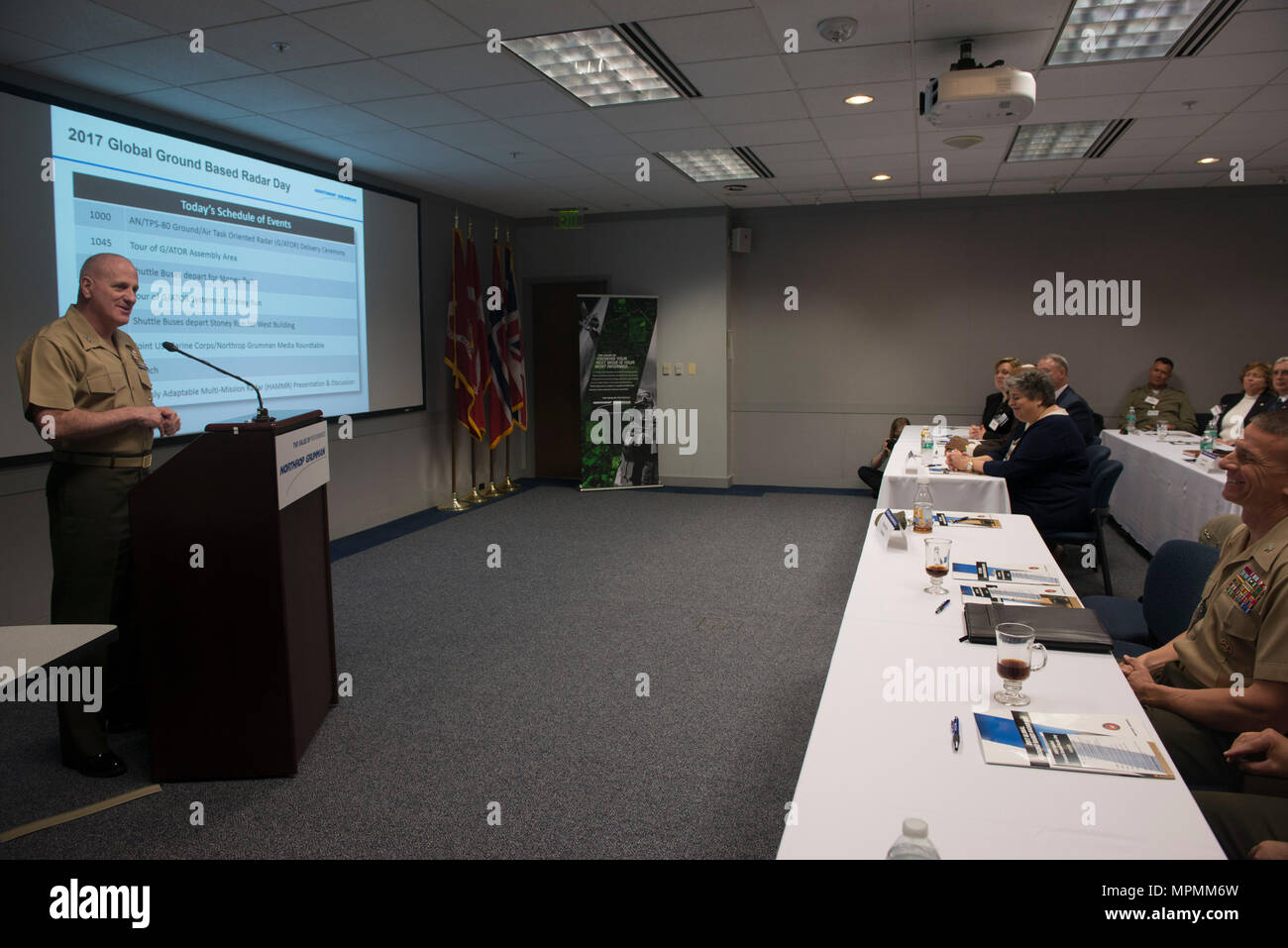 U.S. Marine Corps General Steven Busby speaking during a rollout ...