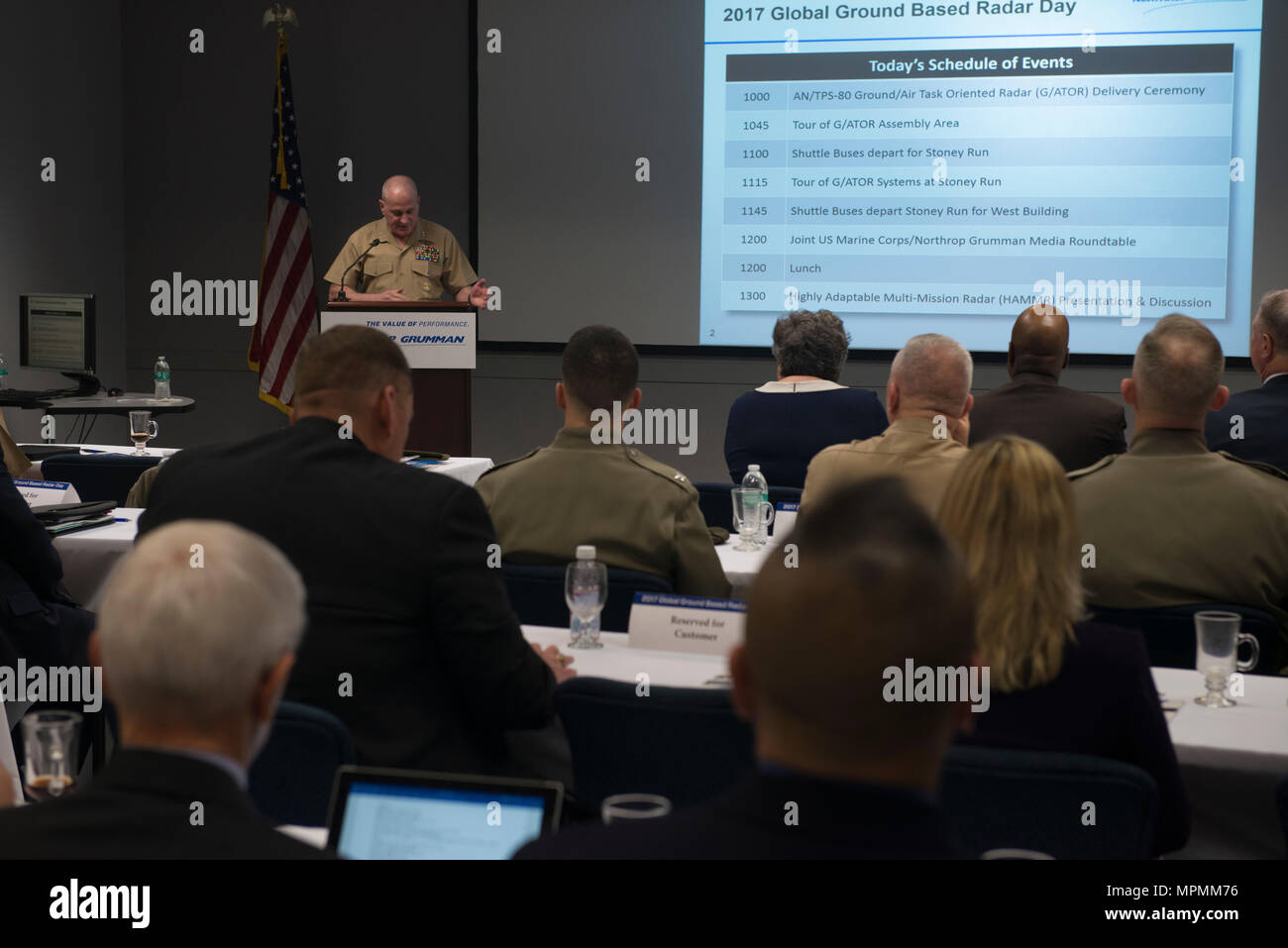 U.S. Marine Corps General Steven Busby speaking during a rollout ...