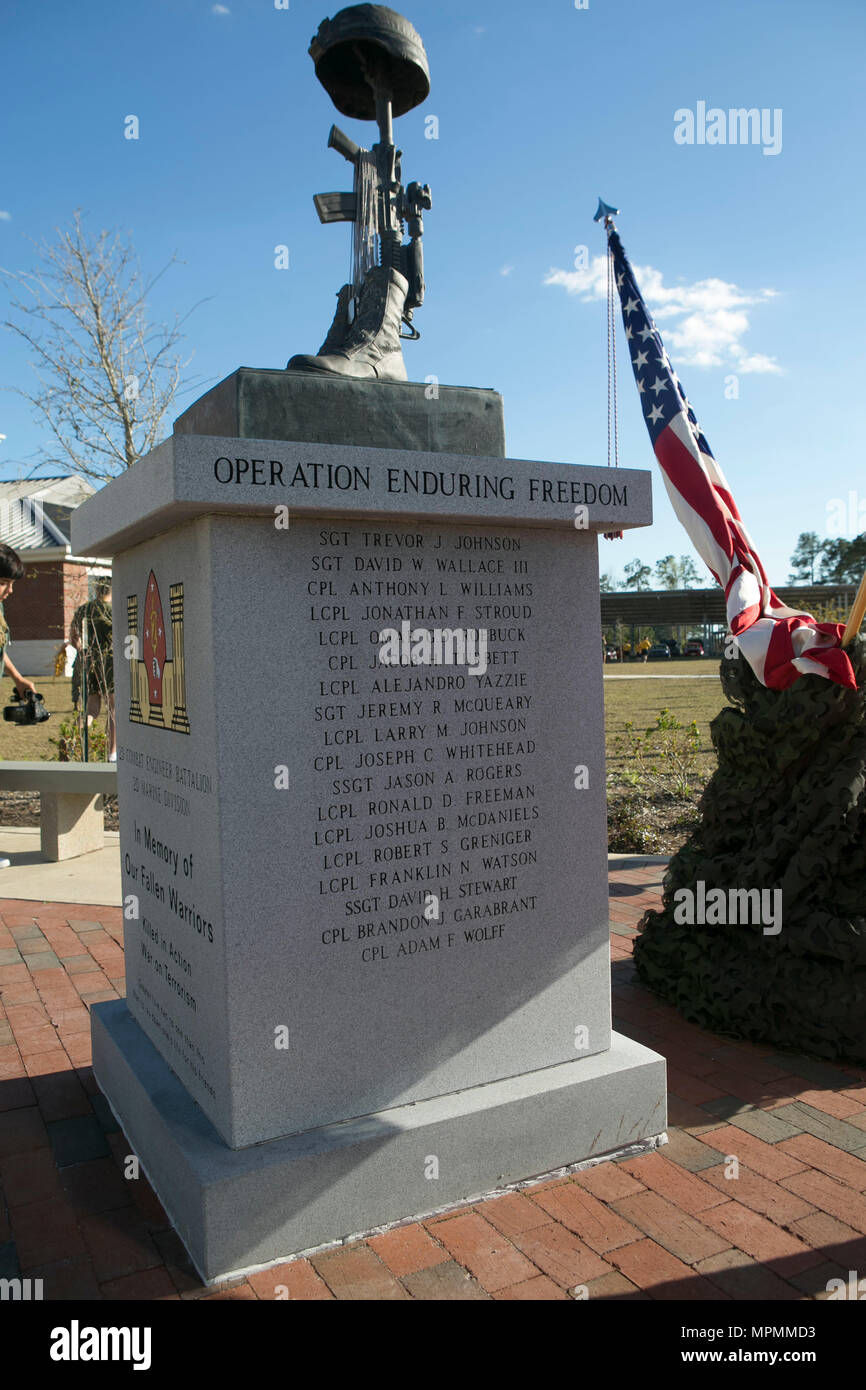 A memorial of the 29 U.S. Marines with Combat Engineer Battalion (CEB ...