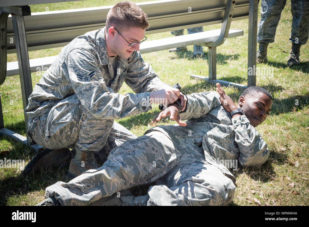 Members of the 403rd Security Forces Squadron practice temporary ...