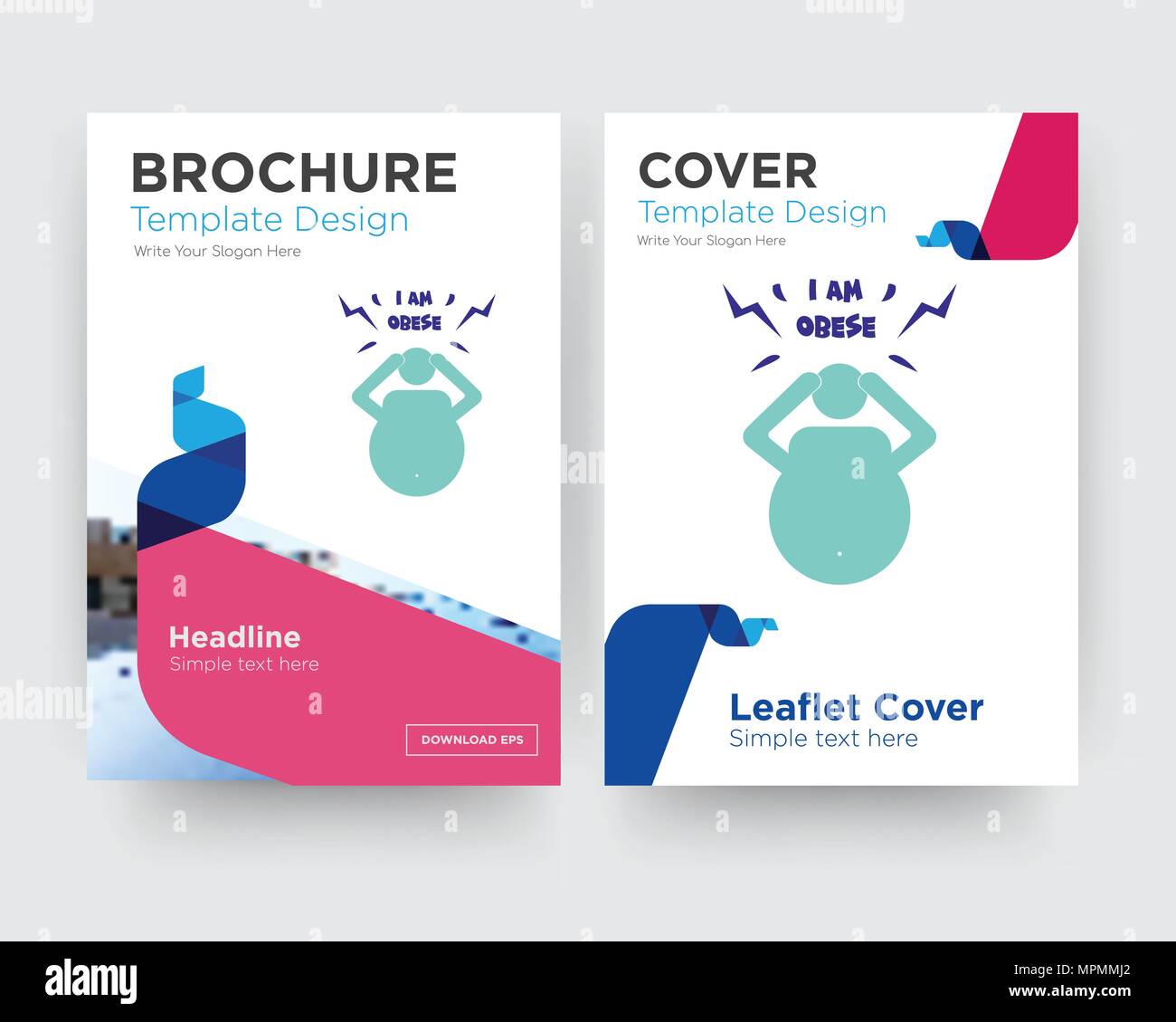 obesity brochure flyer design template with abstract photo background ...