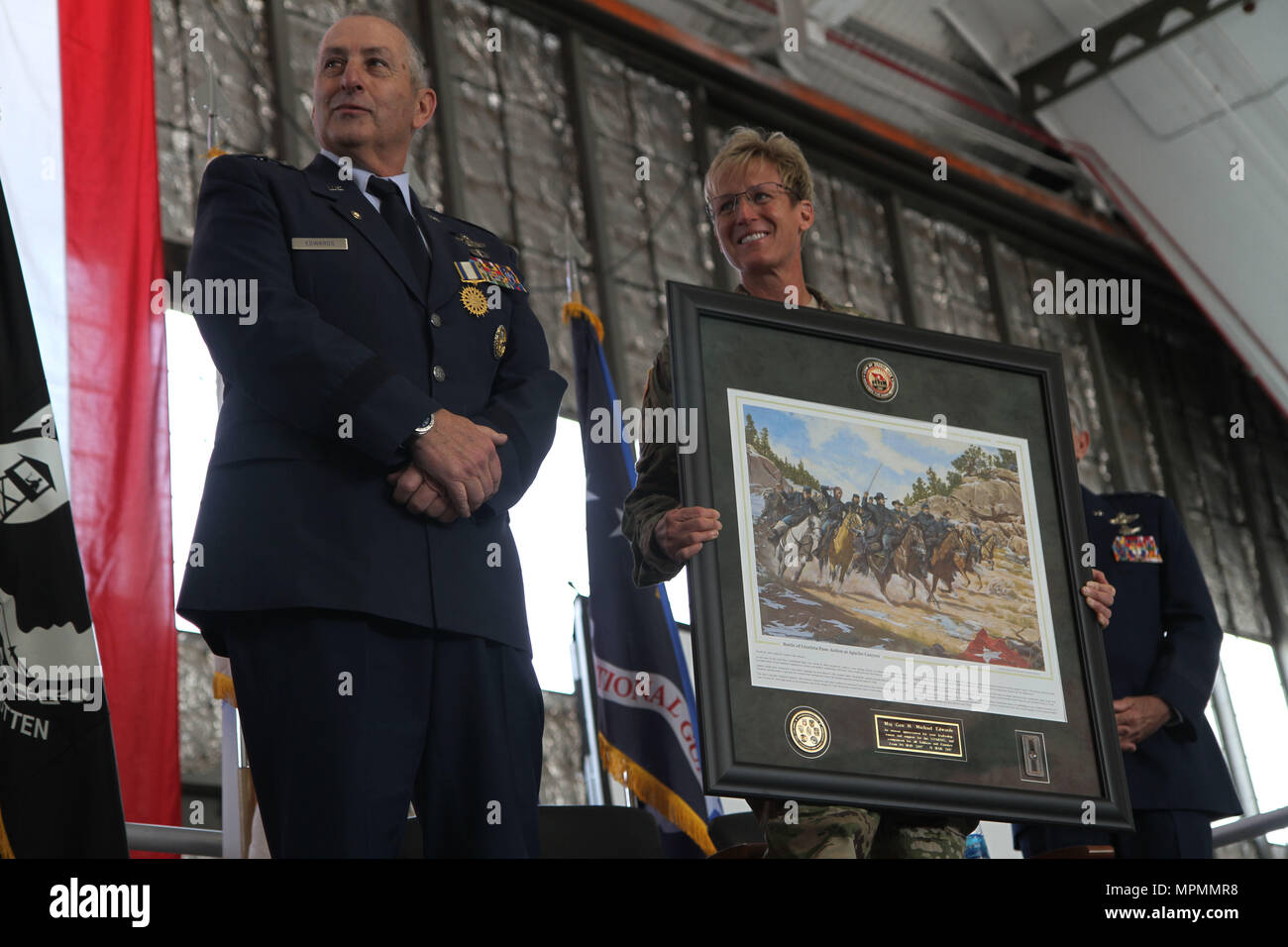 Maj. Gen. H. Michael Edwards is presented the National Guard heritage ...