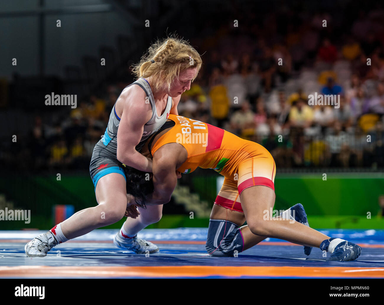 GOLD COAST, AUSTRALIA - APRIL 12: Babita Kumari v Diana Weicker ...