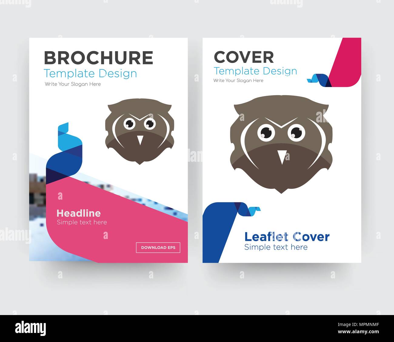 free owl brochure flyer design template with abstract photo background ...