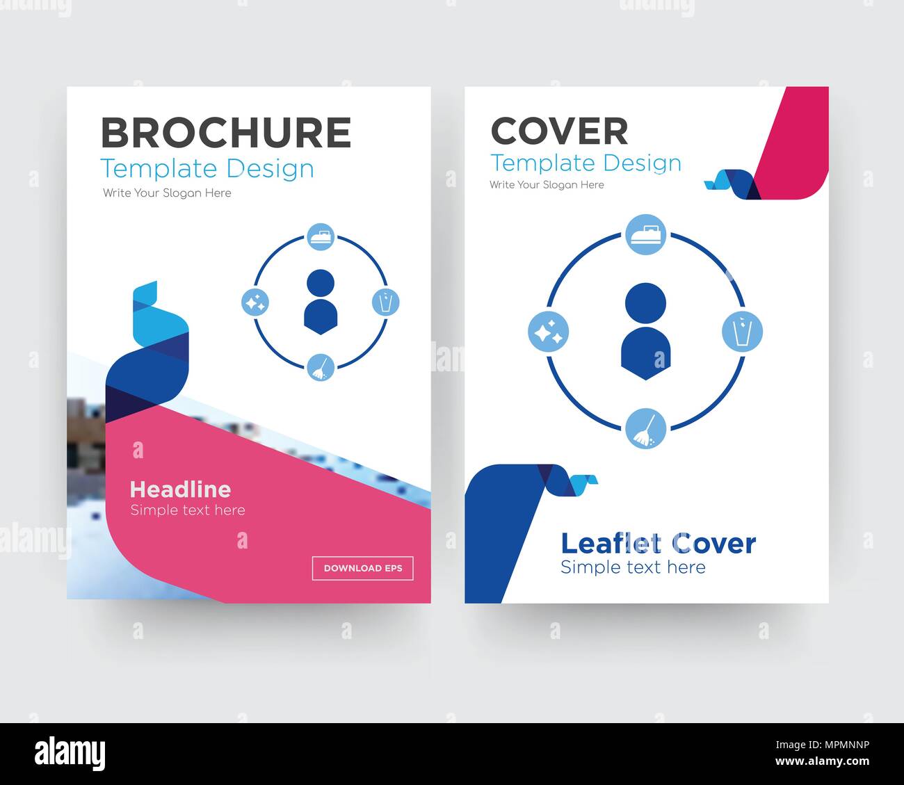 tidy brochure flyer design template with abstract photo background ...