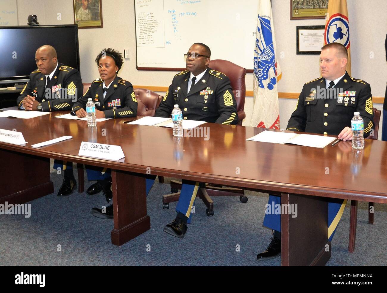 A sergeant major board oversees the 311th Expeditionary Sustainment ...