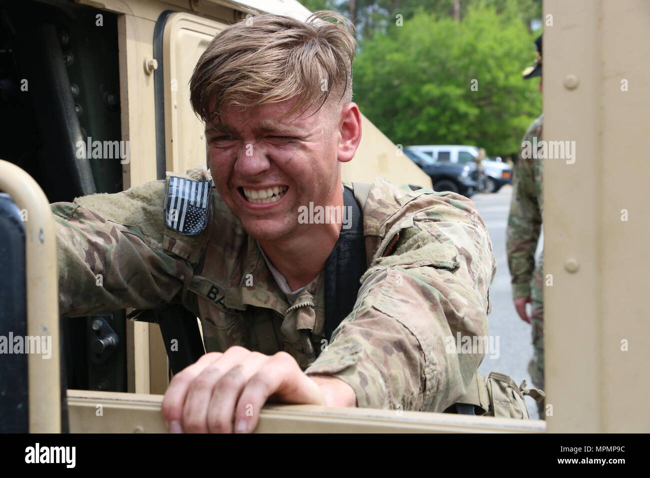 Pfc. Matthew Bates, cavalry scout with Alpha Troop, 6th Squadron, 8th ...