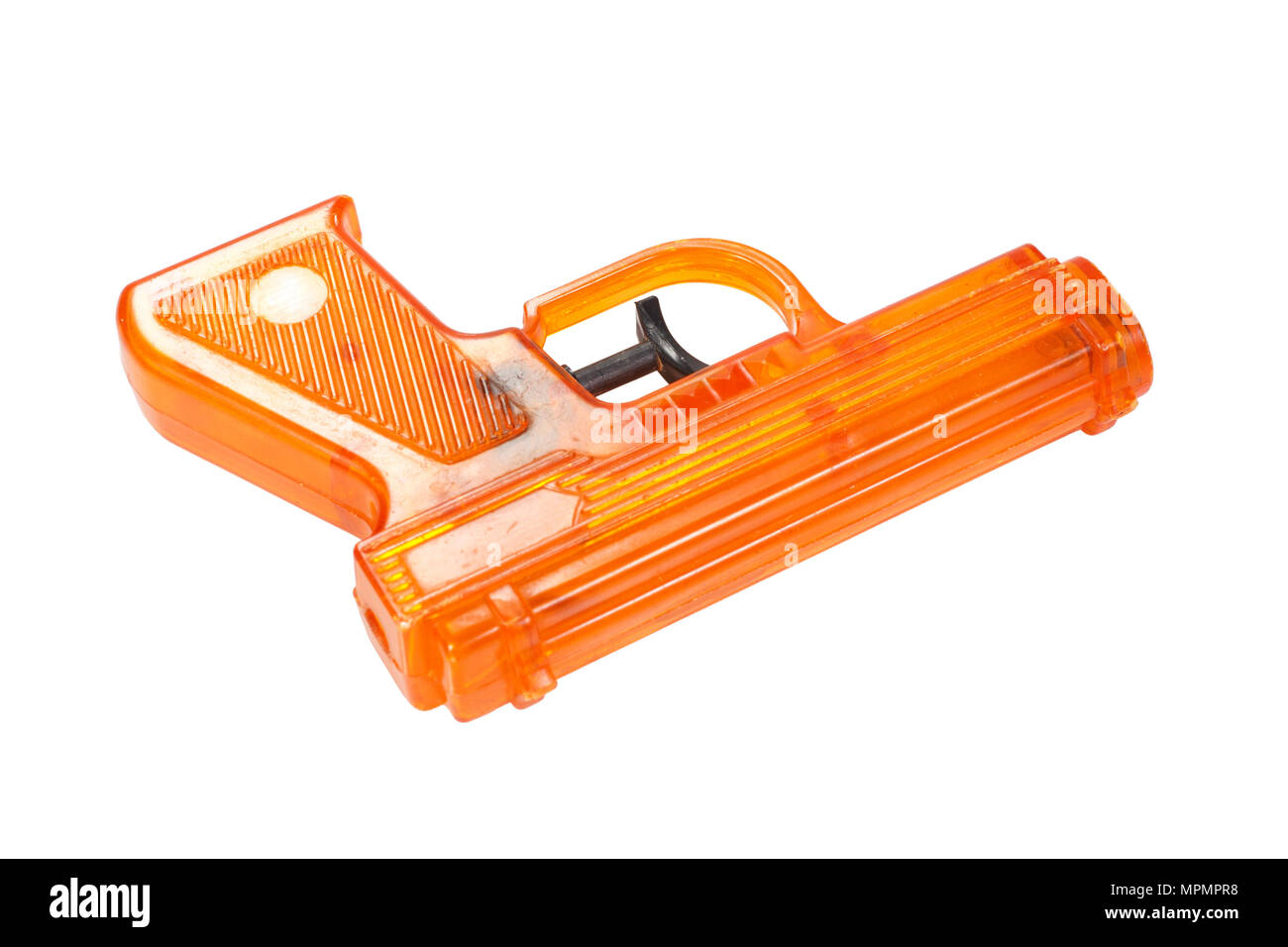 Orange plastic water pistol isolated on a white background Stock Photo ...