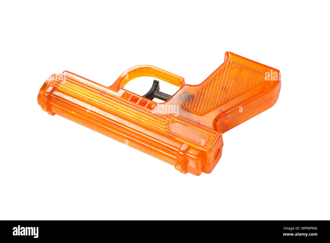 Orange plastic water pistol isolated on a white background Stock Photo ...