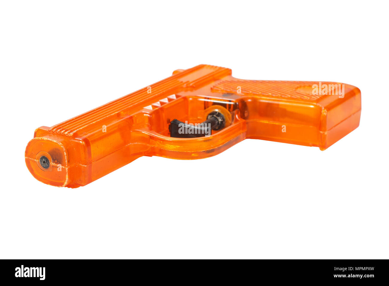 Orange plastic water pistol isolated on a white background Stock Photo ...