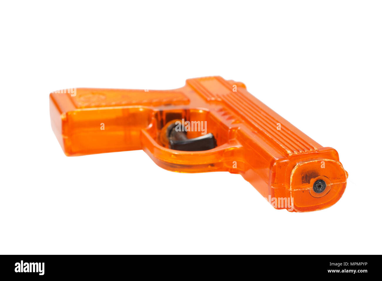 Orange plastic water pistol isolated on a white background Stock Photo ...