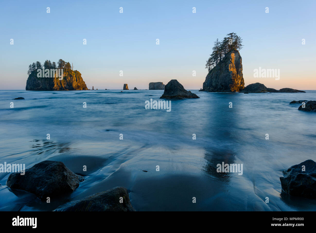 Sea Stacks - A dusk view of sea stacks on Second Beach of La Push in ...