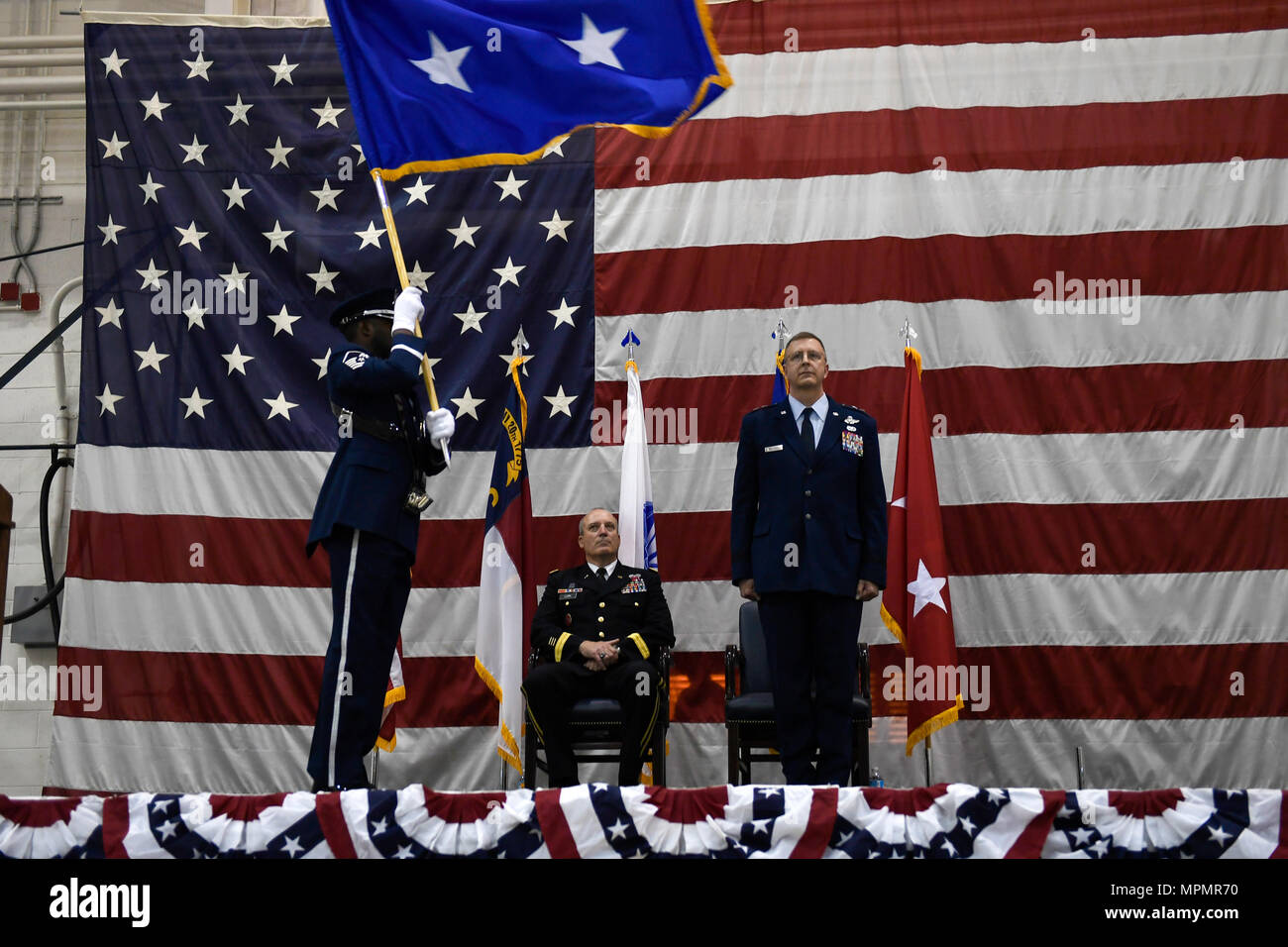 U.S. Air Force Master Sgt. Lonnie Brooks (left), 145th Force Support ...