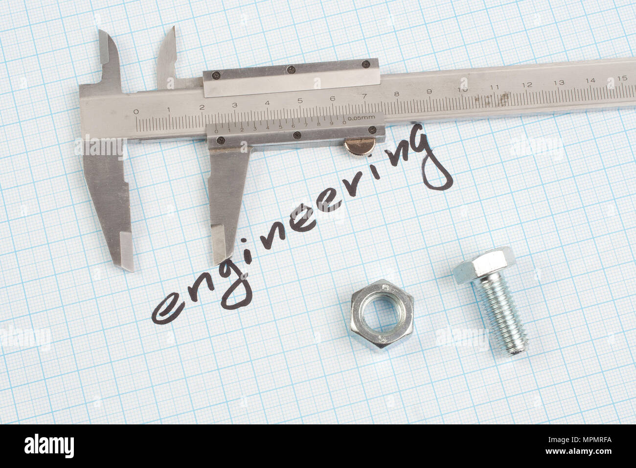"engineering" - Screw and Nuts on graph paper background Stock Photo ...