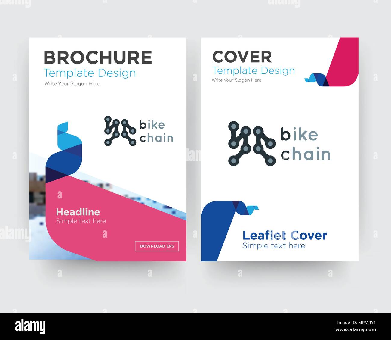 bike chain brochure flyer design template with abstract photo ...