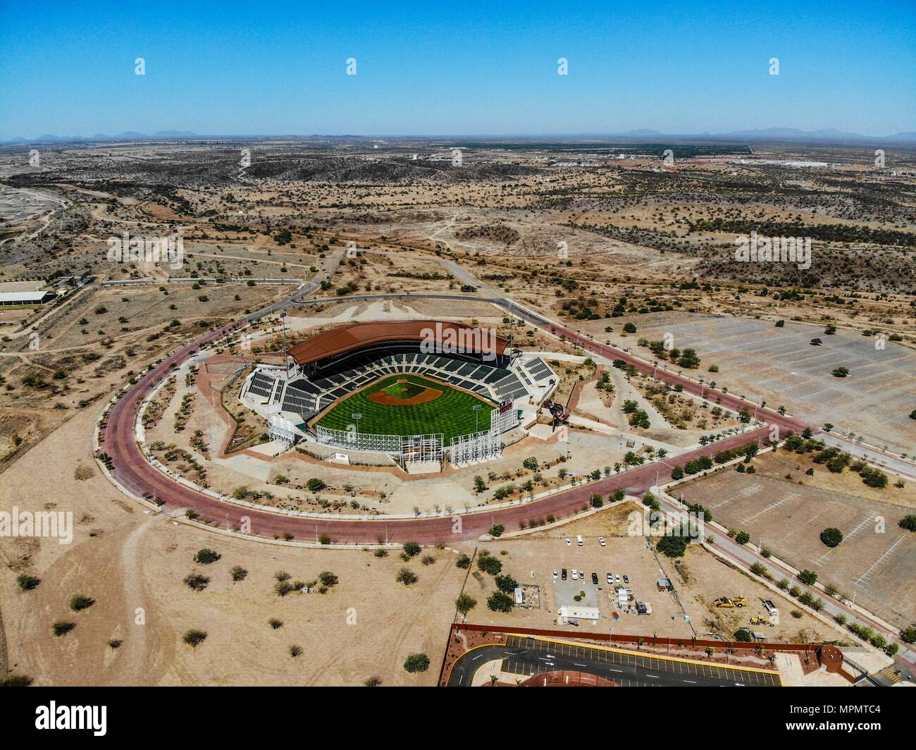 Aerial view or aerial photography of the Sonora Stadium, home of the ...