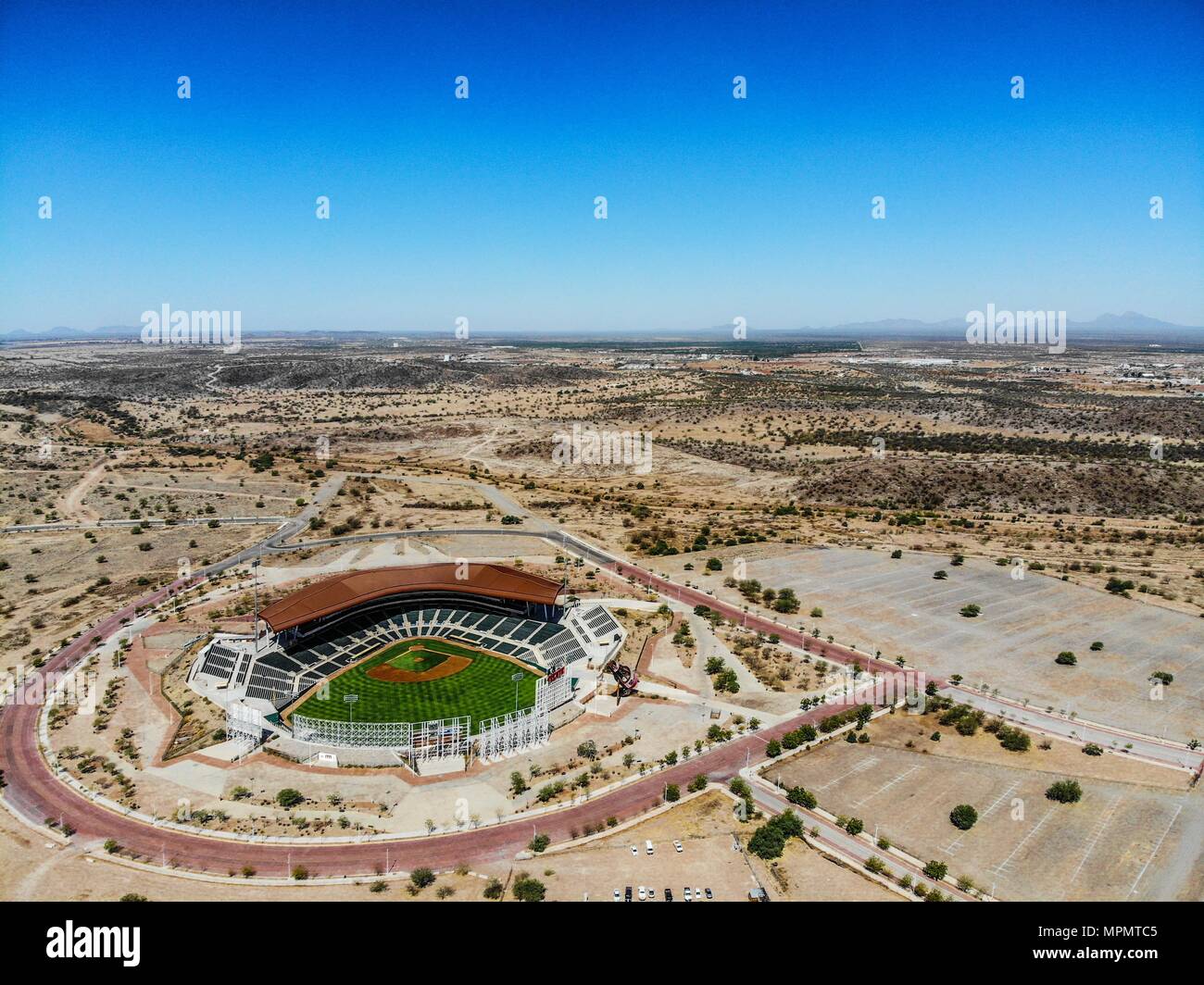 Aerial view or aerial photography of the Sonora Stadium, home of the ...
