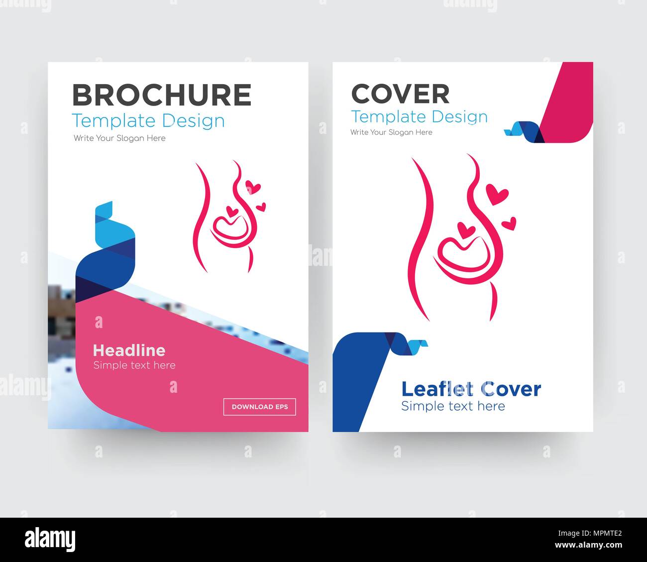 pregnancy brochure flyer design template with abstract photo background ...
