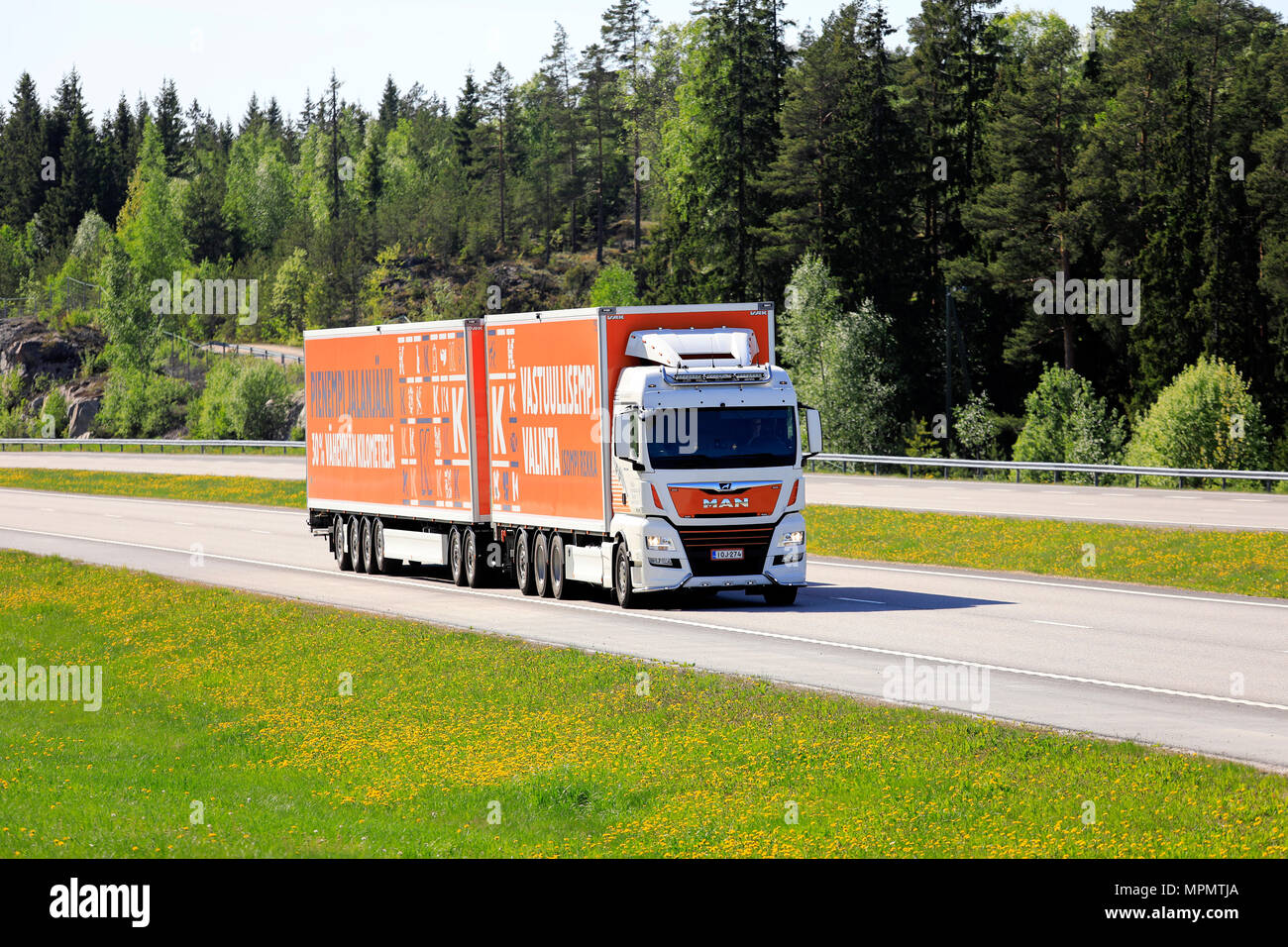 Man TGX 35.580 high capacity transport truck for Kesko Logistics. The ...