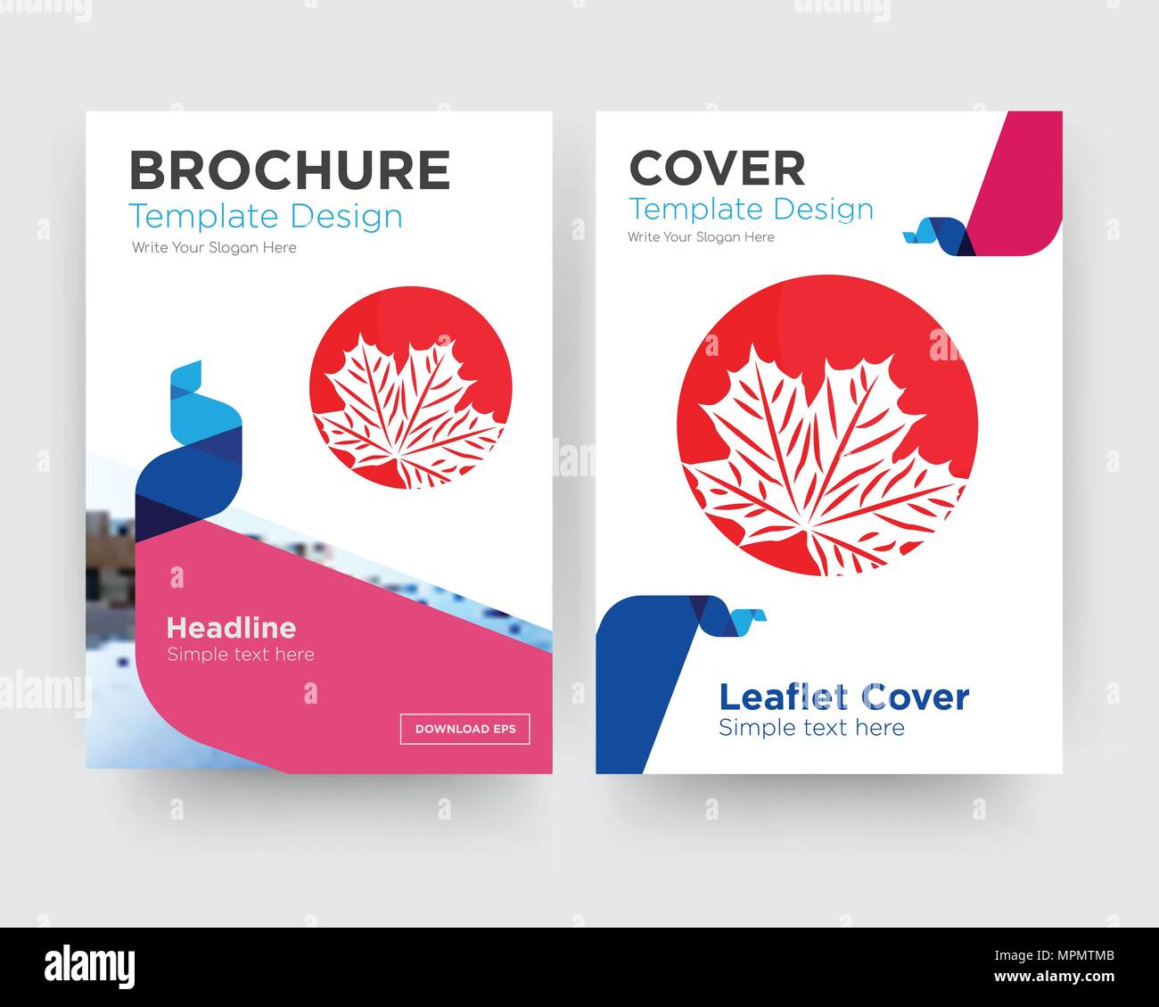 canadian leaf brochure flyer design template with abstract photo ...