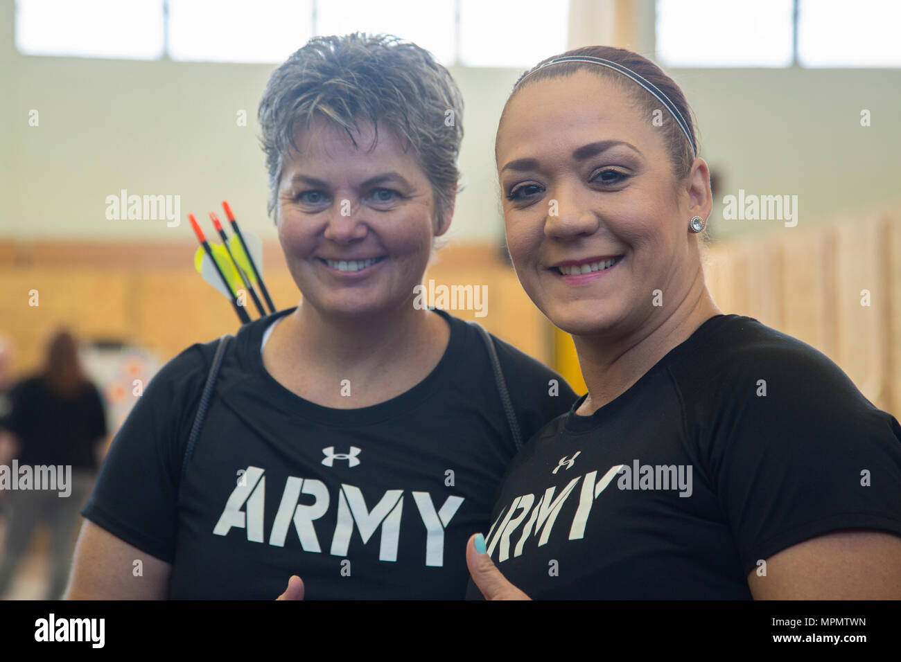 U.S. Army veterans, Nichole Pingel and Michelle Sanchez, competes in ...