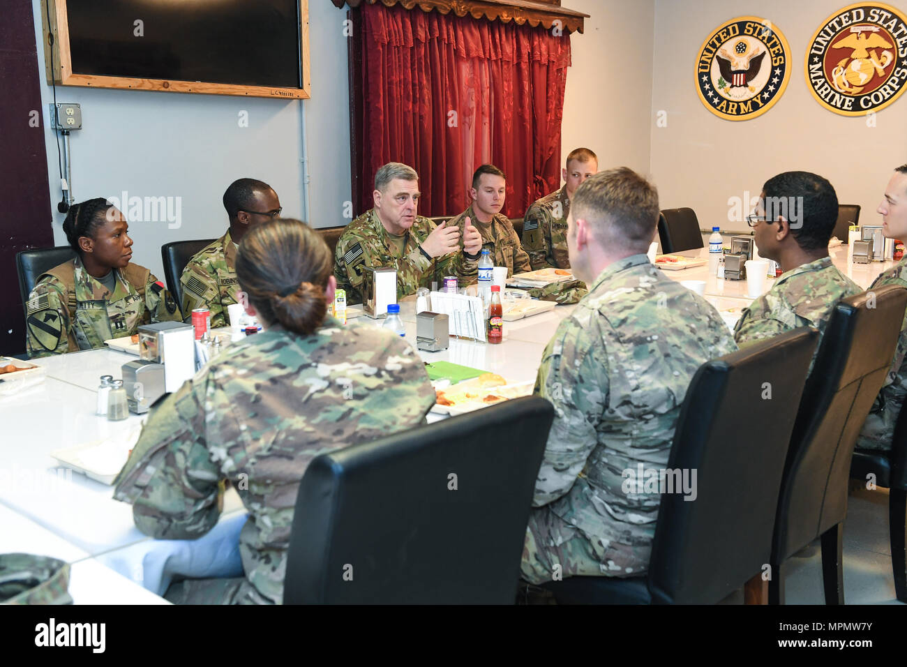 U.S. Army Chief of Staff Gen. Mark A. Milley eats breakfast with ...