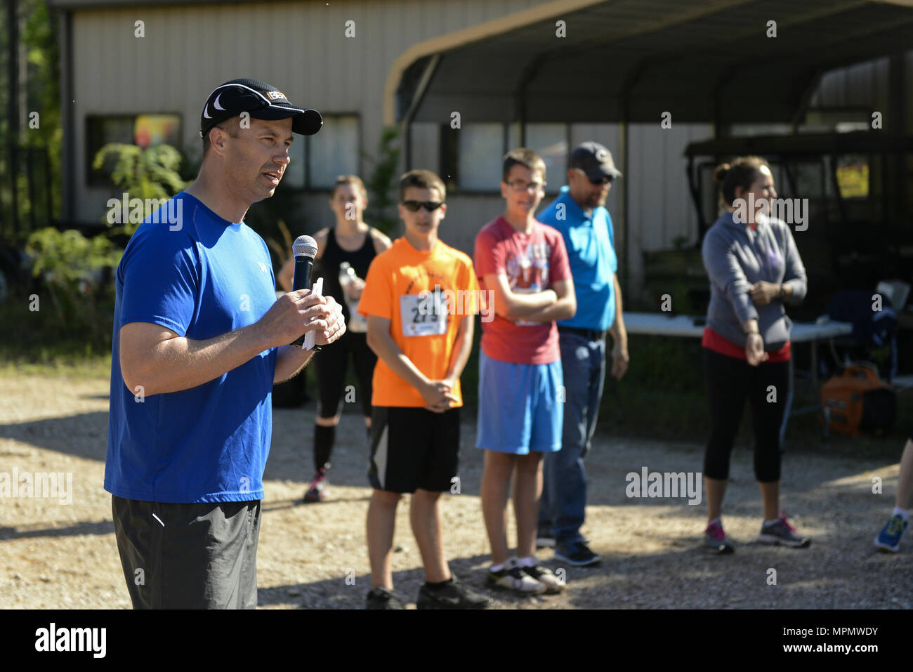 Col. Ty Neuman, 2nd Bomb Wing commander, gives opening remarks to ...