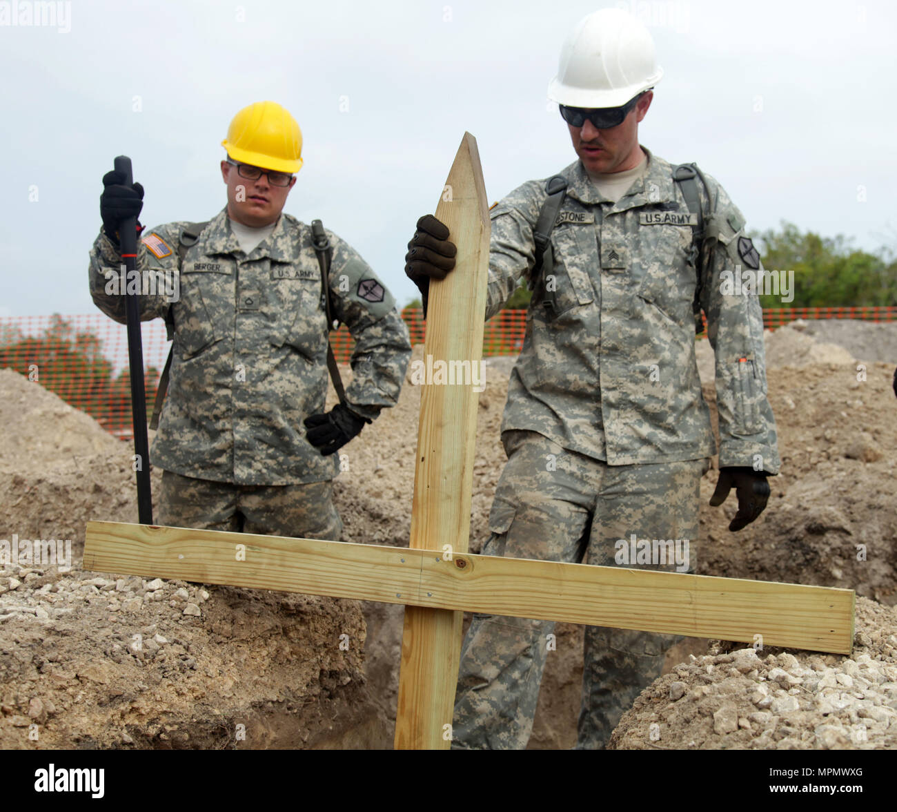 U.S. Army Sgt. Ramon Firestone and Pfc. Dylan Berger, both engineers ...