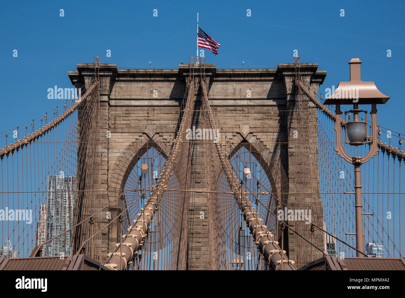 The Brooklyn Bridge, built between 1869 and 1883, connects Manhattan ...