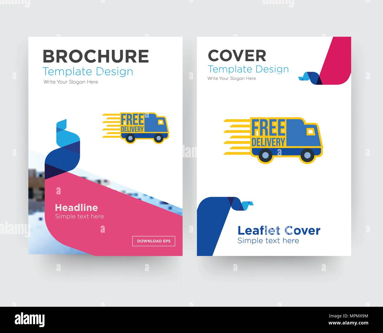 free delivery brochure flyer design template with abstract photo ...