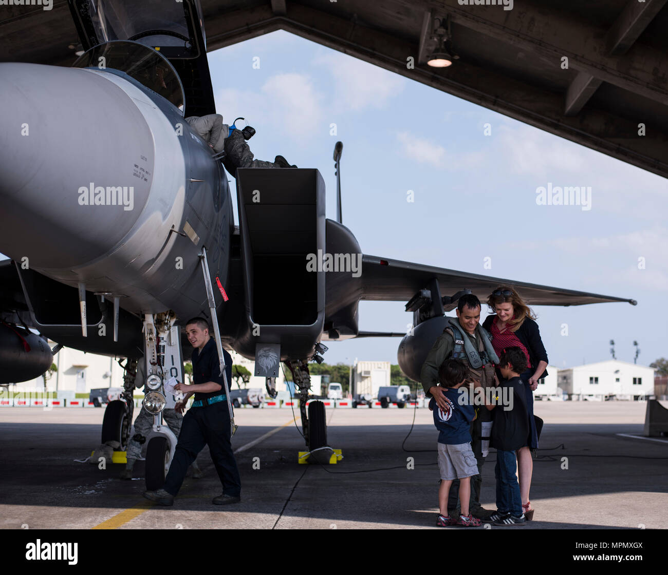 U.S. Air Force Lt. Col. Julius Romasanta, 44th Fighter Squadron F-15 ...