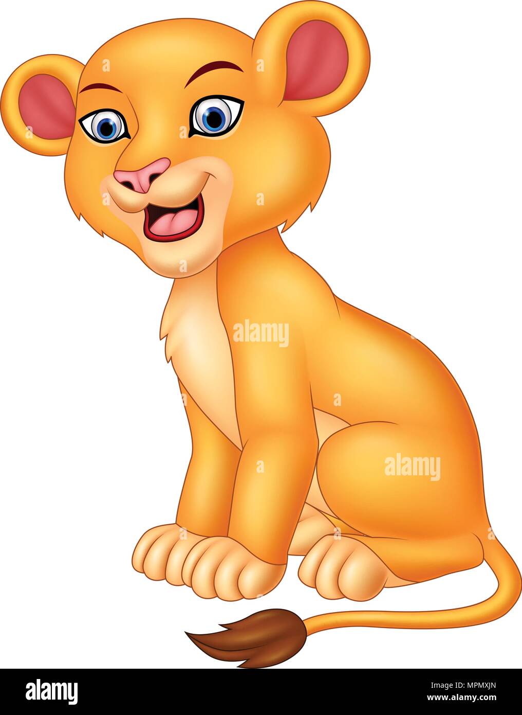 Cartoon lioness isolated on white background Stock Vector Image & Art ...
