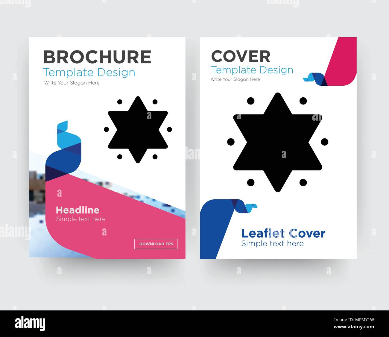 star of david brochure flyer design template with abstract photo ...