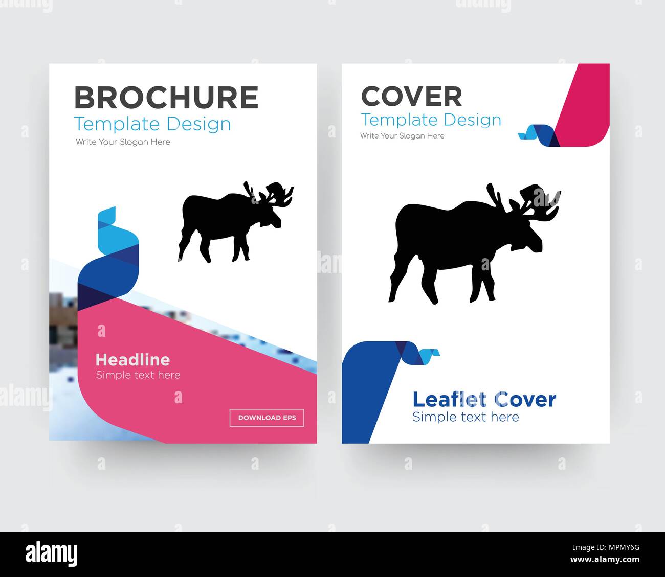 moose brochure flyer design template with abstract photo background ...