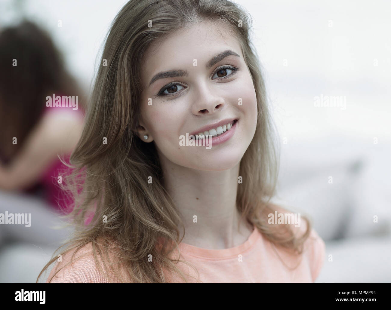 successful student girls on the background of classmates Stock Photo ...