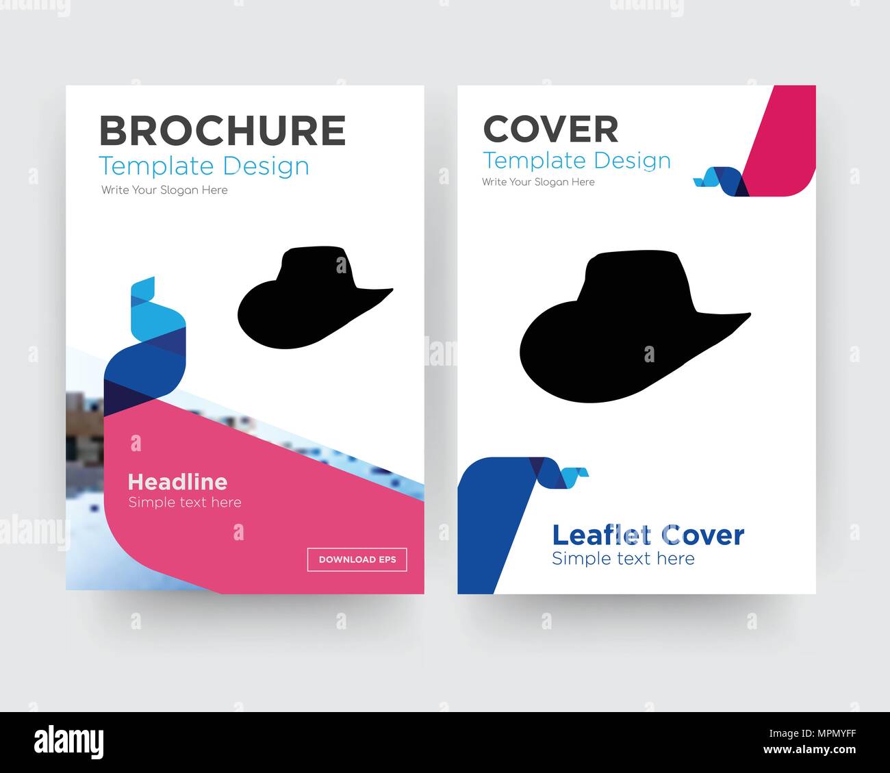 cowboy hat brochure flyer design template with abstract photo ...